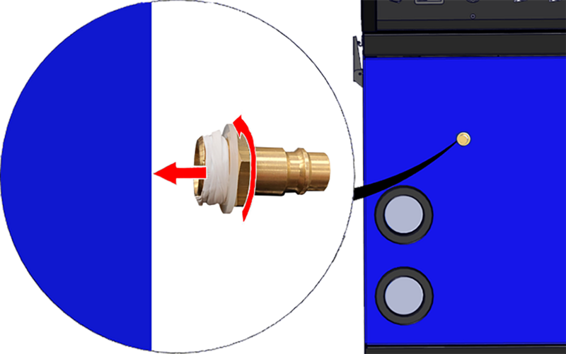 Attaching the compressed air hose